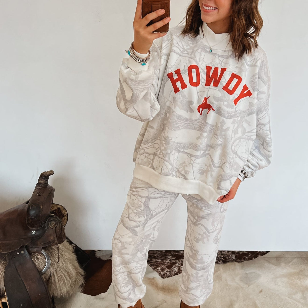 Howdy Western Oversized Mock Neck Set (Camo) – theFRINGEDpineapple