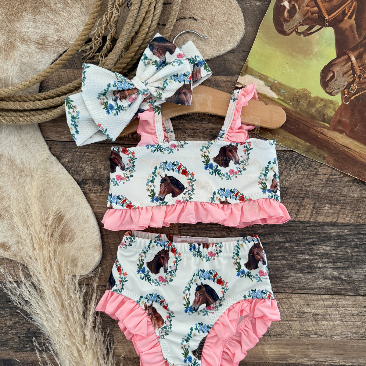 Bloomin' Pony Two Piece Ruffle Swimsuit (Minis) – theFRINGEDpineapple