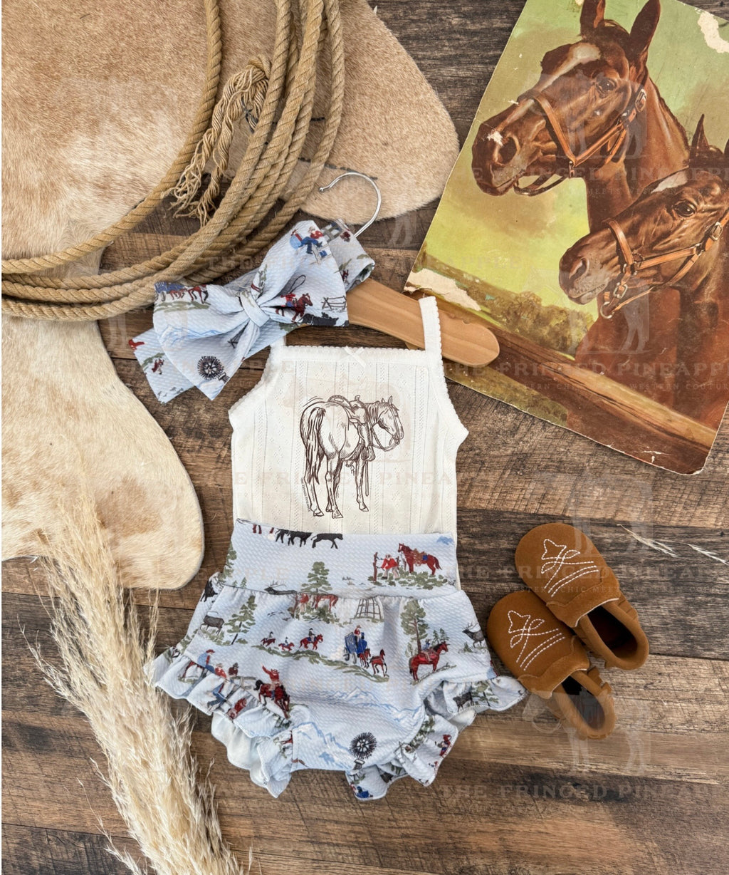 Mini Rancher Ruffle Bummie&Bow