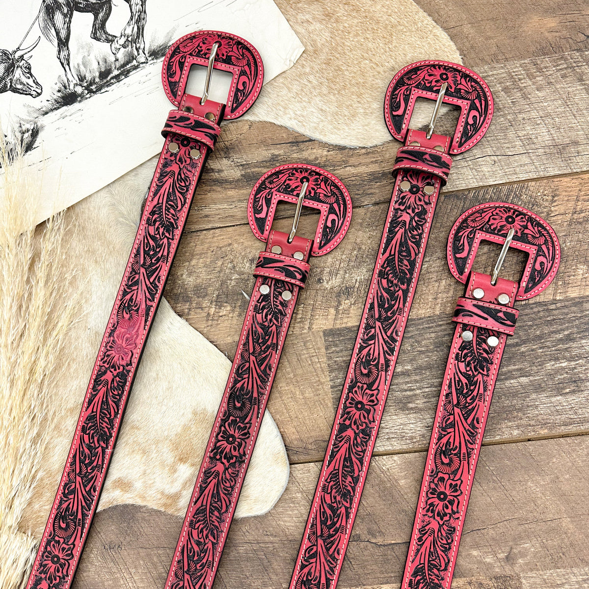 Outlaw Buckle Belt (Red) – theFRINGEDpineapple