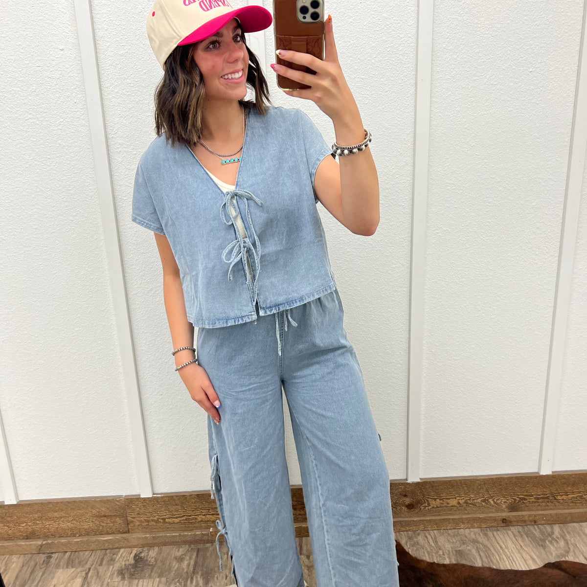 Denim Darlin Bow Set – theFRINGEDpineapple