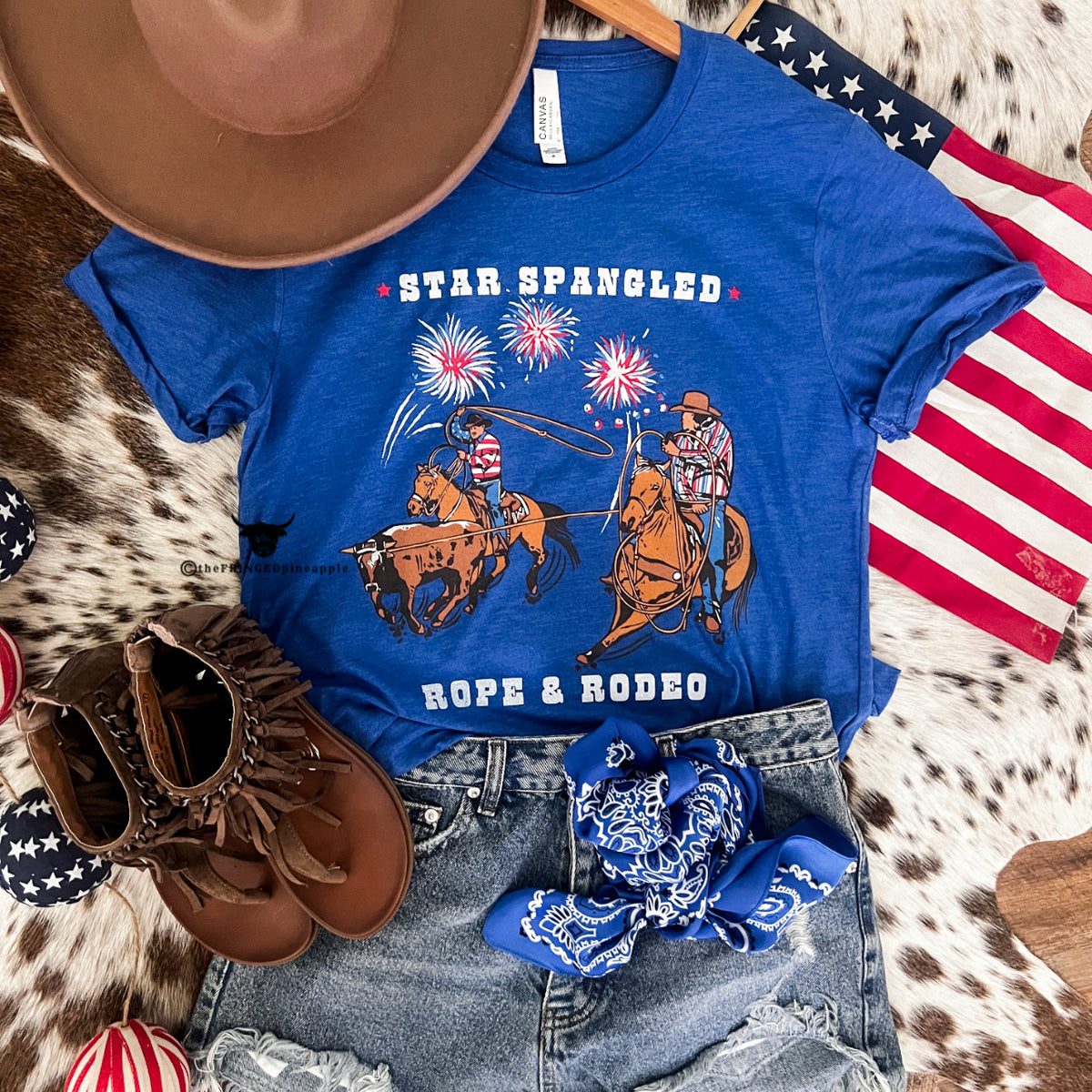 Western 4th Of July - Team Ropers (True Royal)